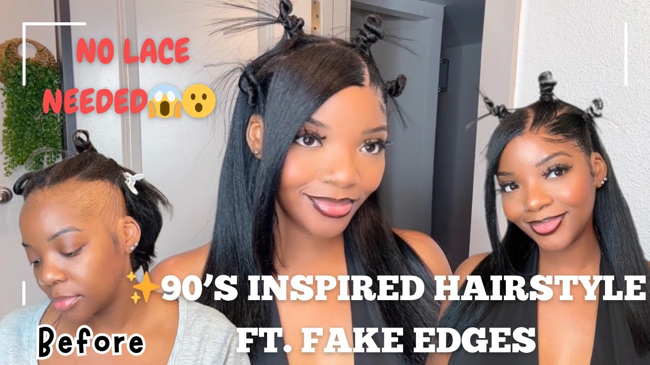 APPLYING EDGES TO COMPLETE MY STYLE | 90’s inspired hairstyle😍 - YouTube