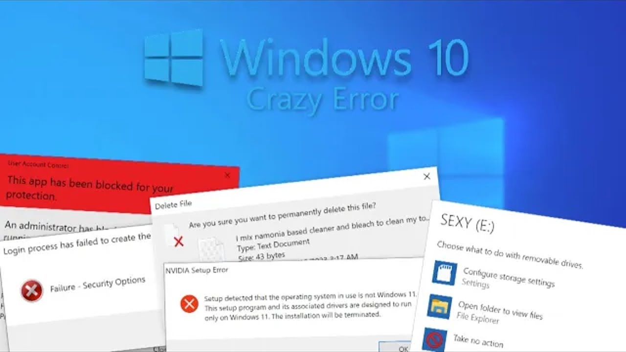 (4K) Windows 10 Crazy Error | Archive - YouTube