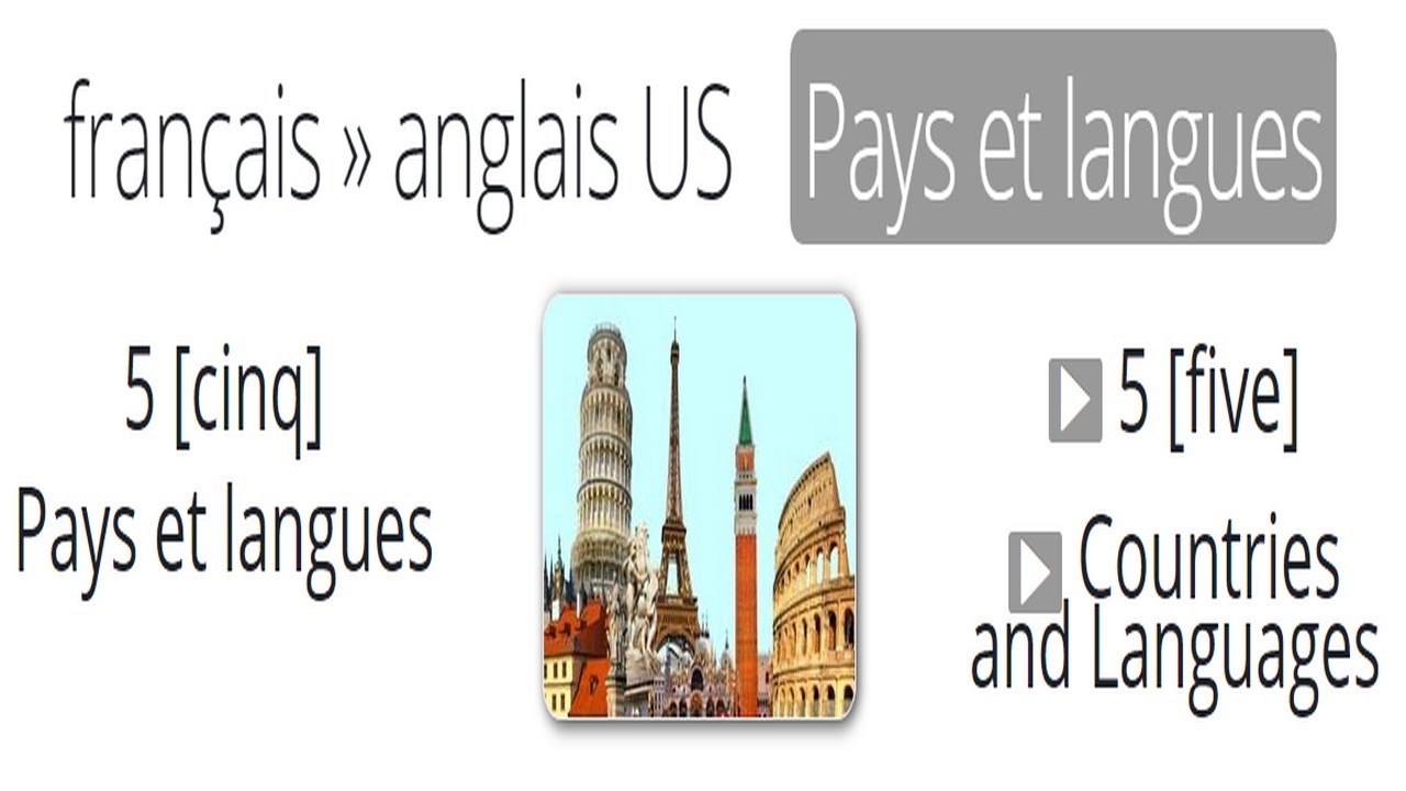 français anglais US 5 Pays et langues Countries and Languages - YouTube