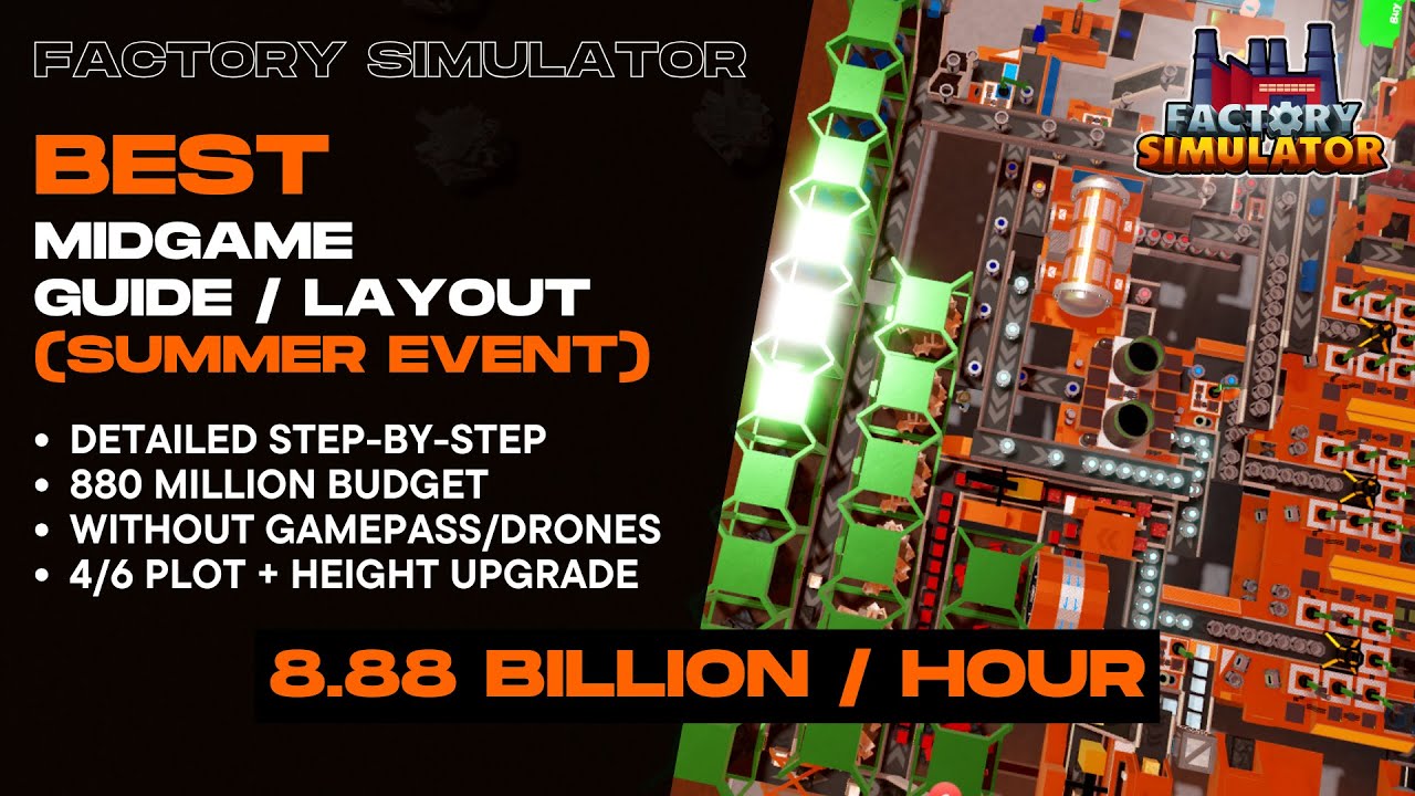 BEST Mid Game Summer Event Layout Factory Simulator Roblox! - YouTube