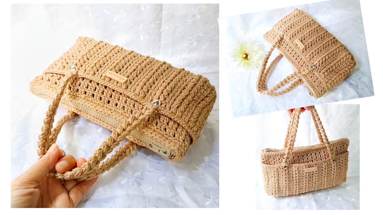 Crochet mini bag || Tas rajut mini dengan banyak ruang - YouTube