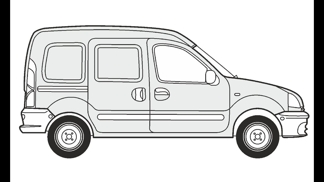How to Draw a Renault Kangoo Rapid / Как нарисовать Renault Kangoo ...