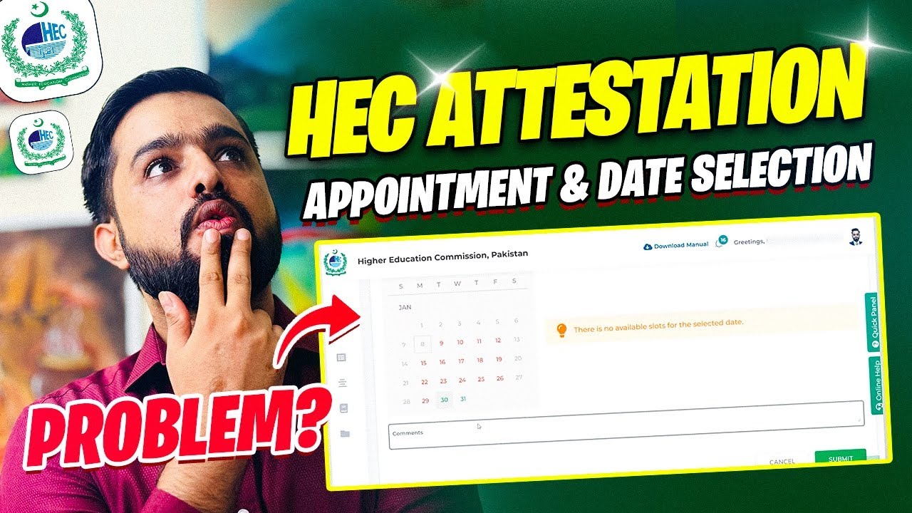 HEC Attestation Appointment Schedule & Date Selection Problem | HEC ...