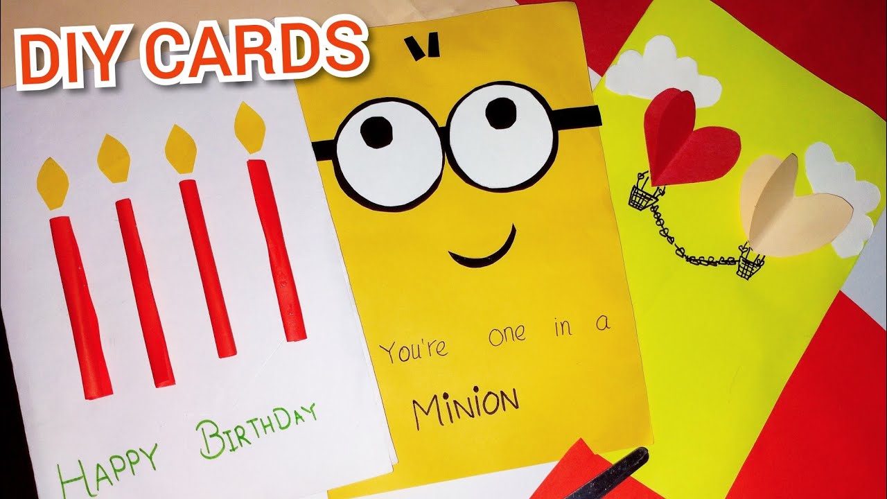 3 Easy DIY Cards|Step by Step|Easy And Simple handmade Cards|Art Paper ...