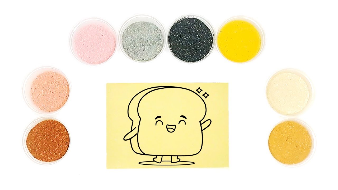 Cute Happy Bread Comes to Life with Sand Colors! | Relaxing Coloring ...
