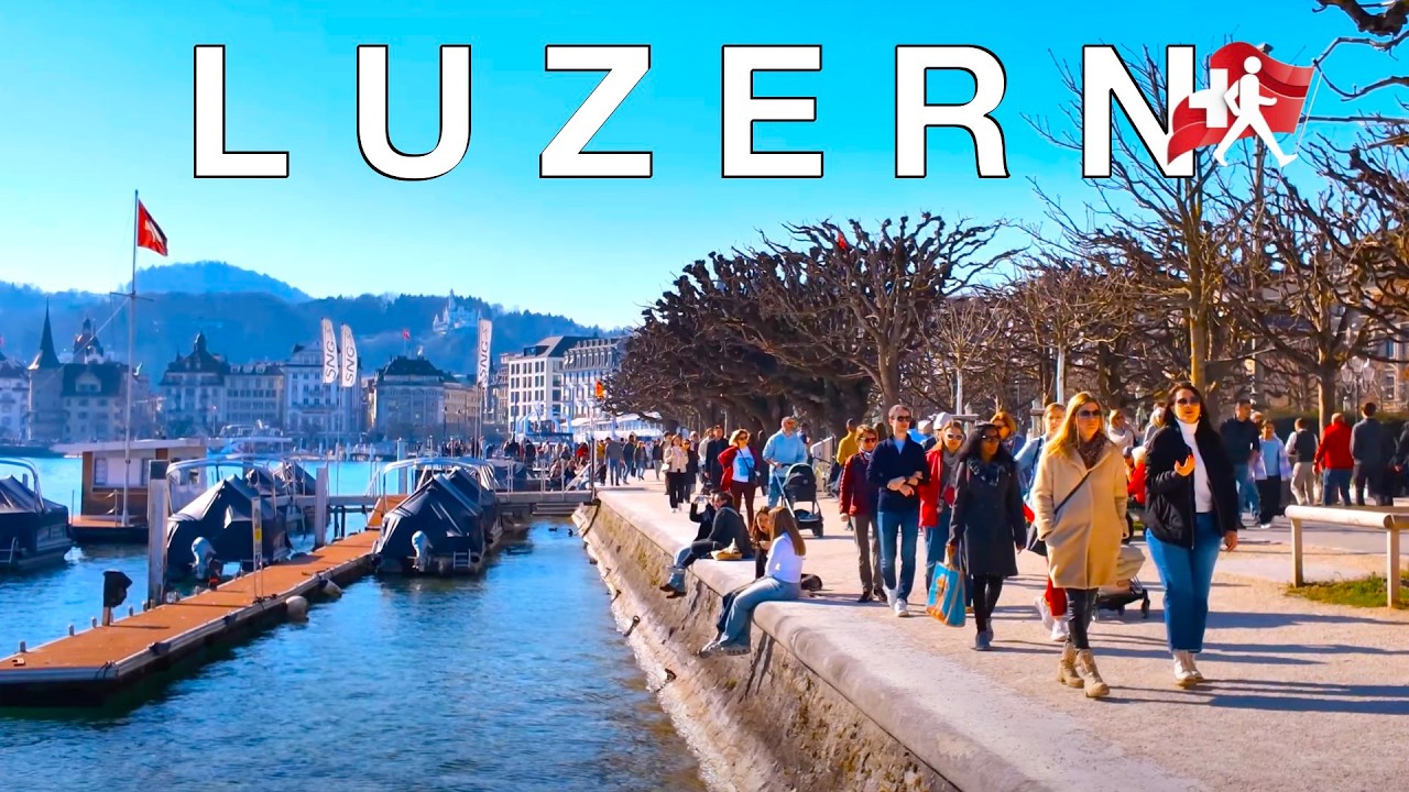 Lucerne, Switzerland: A Romantic Walk Along the Lake 🇨🇭 | 4K Scenic ...