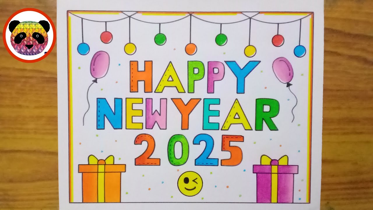 Happy New Year Drawing 2025 / New Year Drawing / New Year 2025 Drawing ...