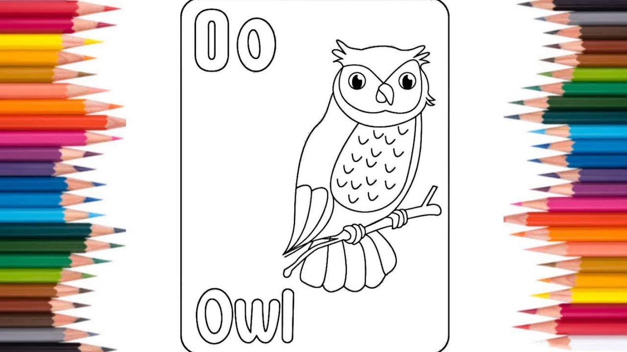 O for owl 🦉| How to draw🖌️ & colour 🌈 a cool owl🦉 Colouring craft ...