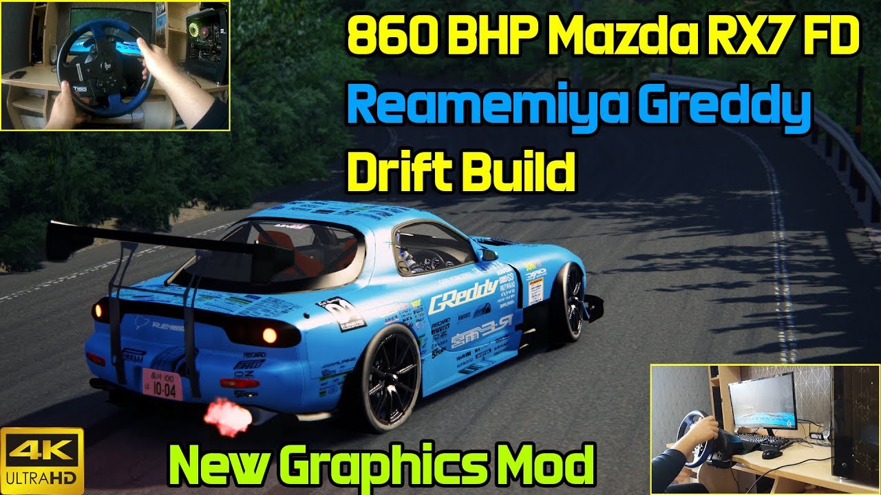 Assetto Corsa 860 BHP Mazda RX7 FD Reamemiya Greddy Drift Build Wheel ...