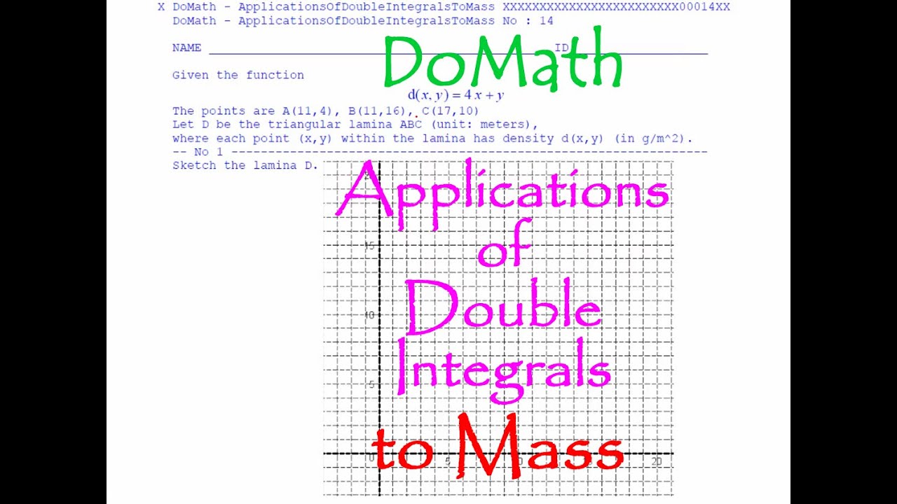 DoMath-Calculus : Multiple Integrals : Applications of Double Integrals ...
