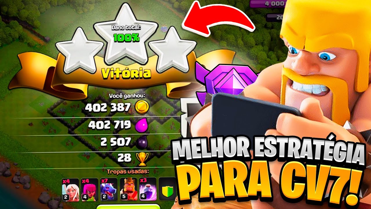 MEUS ATAQUES NO PUSH CV7, MELHOR ESTRATÉGIA CV7! CLASH OF CLANS - YouTube