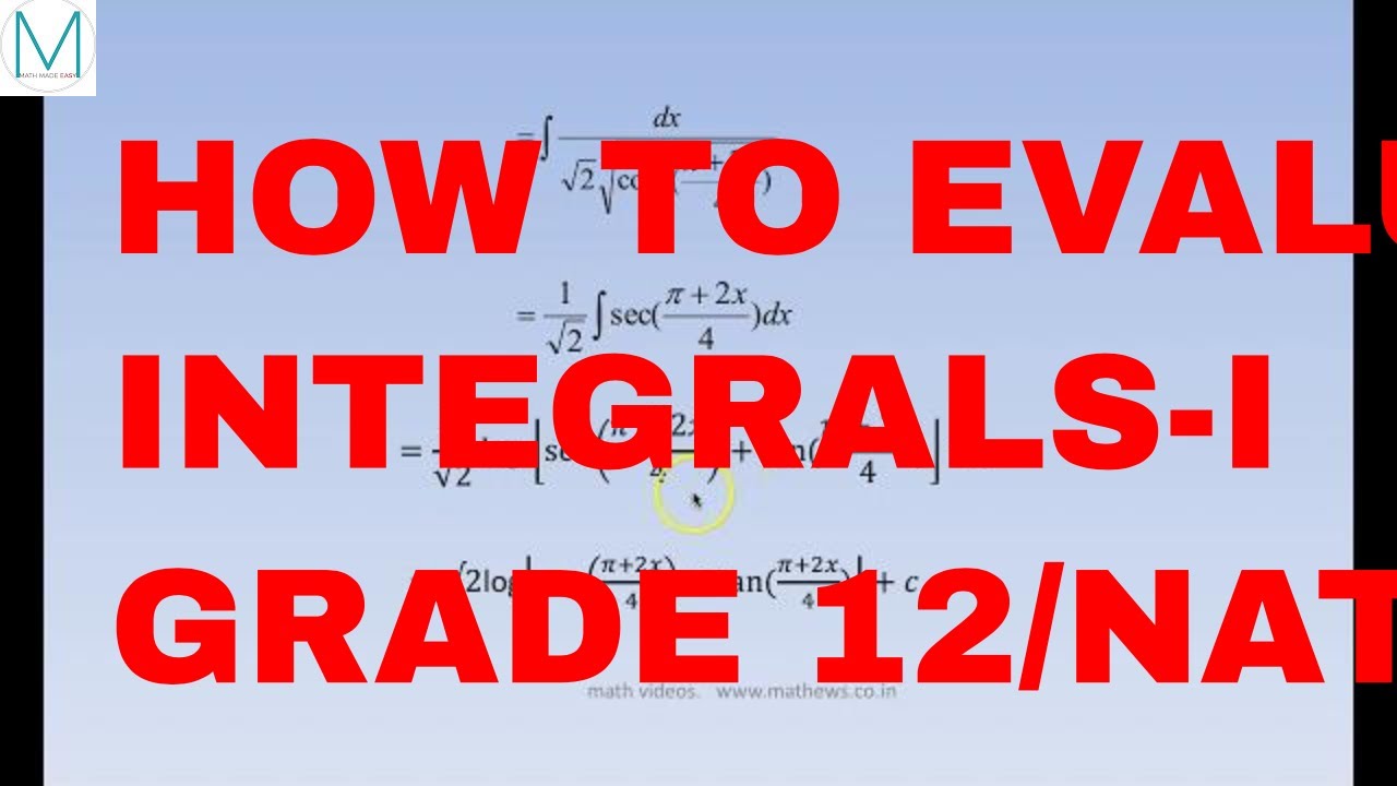SPECIAL INTEGRALS - 1 - YouTube
