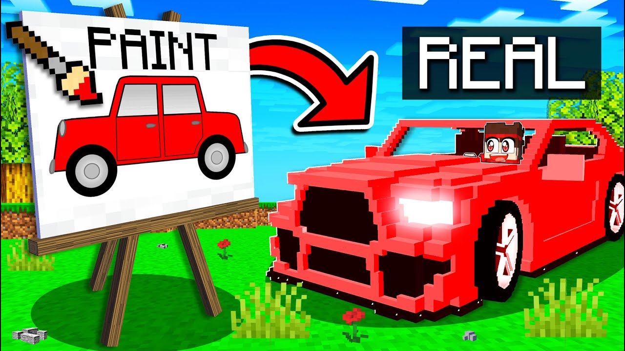 What I PAINT Comes to LIFE in Minecraft... - YouTube