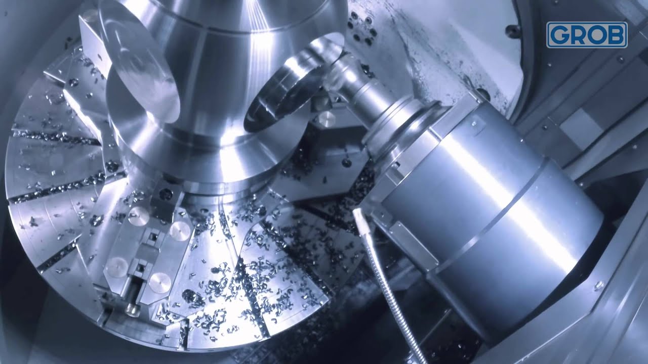 GROB G550T High speed milling Leistungsdrehen - YouTube