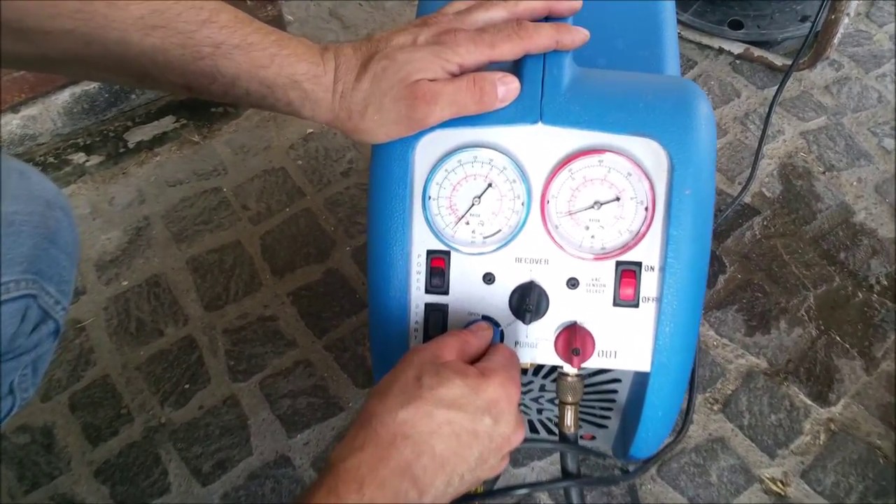 Recupero vecchio gas refrigerante R22 - YouTube
