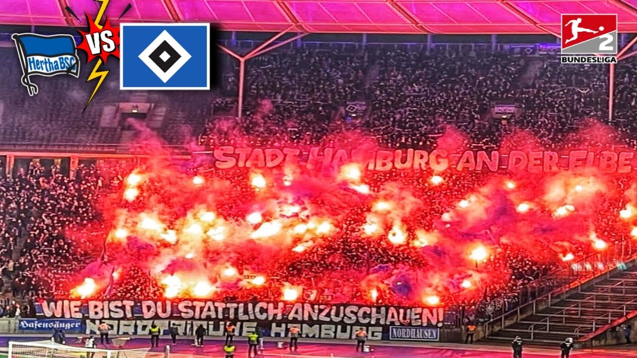 ⚫⚪🔵 25.000 HSV FANS On Tour Berlin And Win • Hertha Berlin vs HSV FT 1 ...