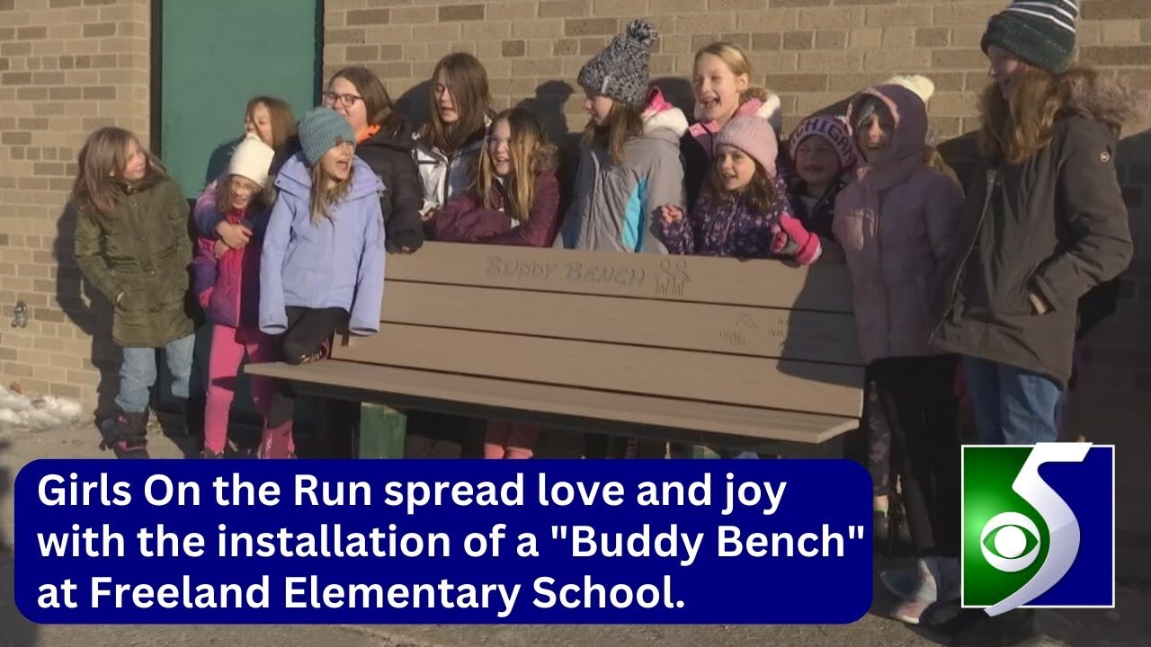 Buddy Bench at Freeland Elementary School - YouTube