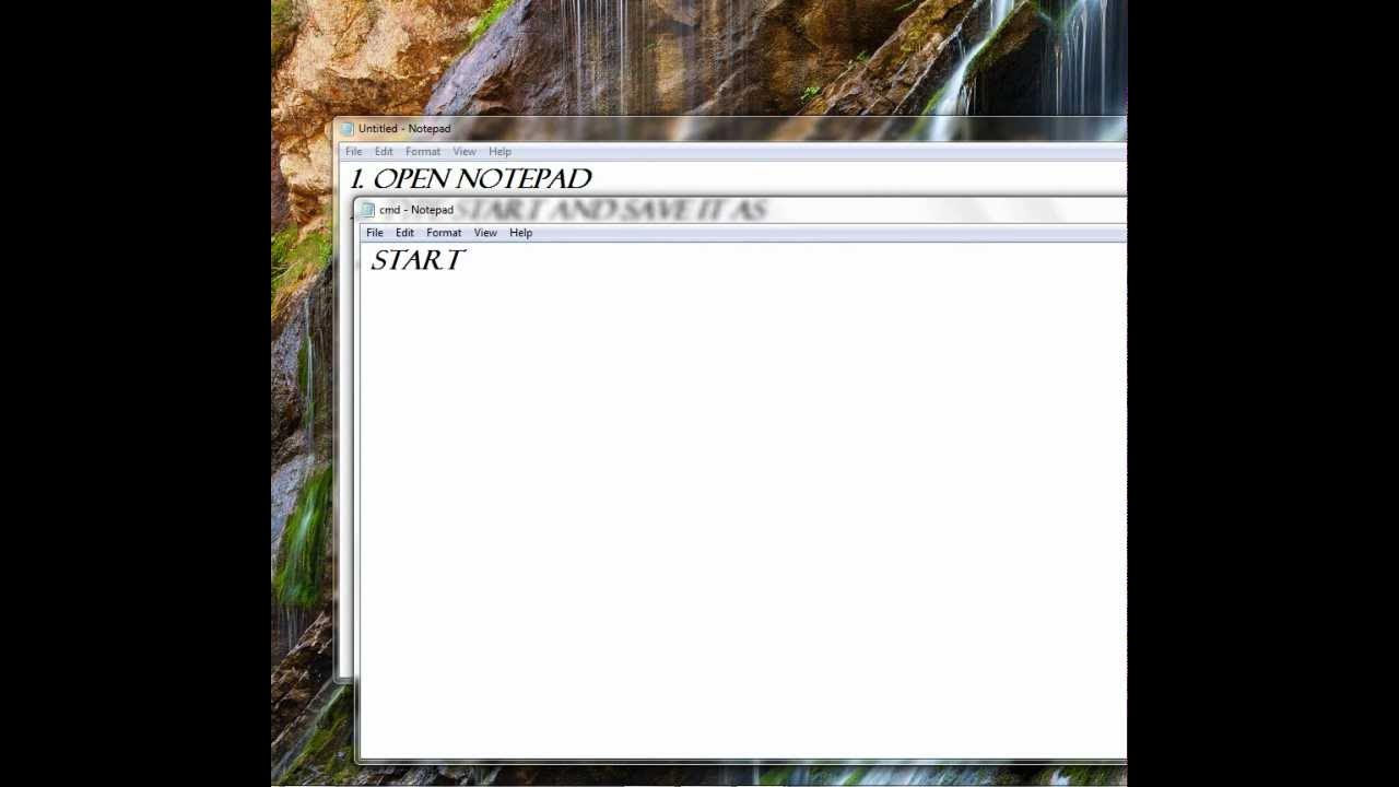 Open cmd with notepad. - YouTube