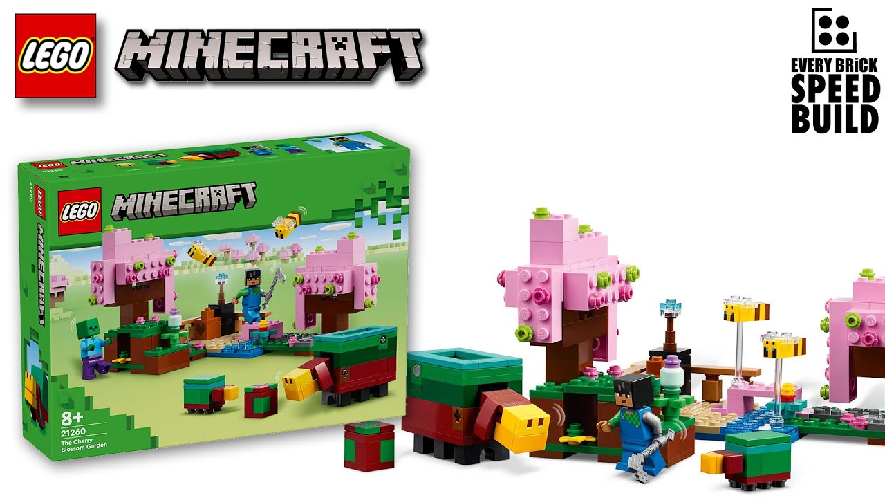 LEGO The Cherry Blossom Garden - Minecraft 21260 Speed Build (60fps ...