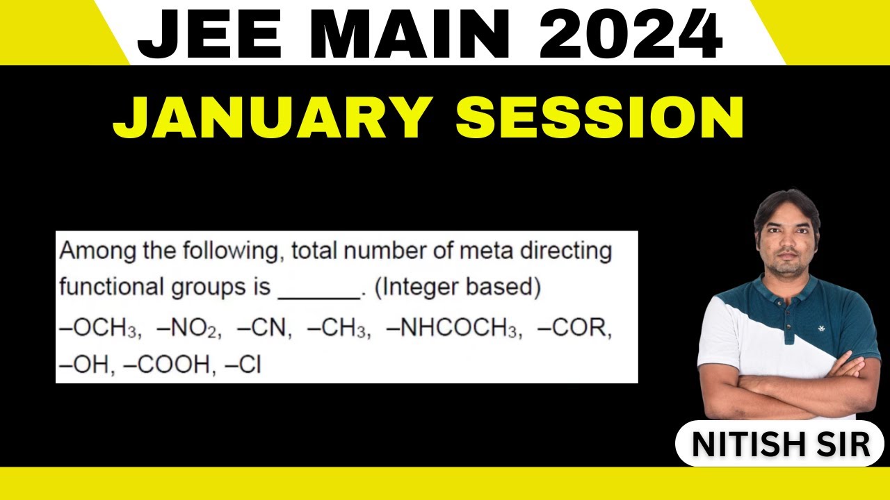 Among the following , total number of meta directing functional groups ...