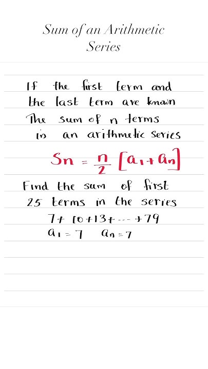 Sum of n terms in an Arithmetic Series if first and last terms are known - YouTube