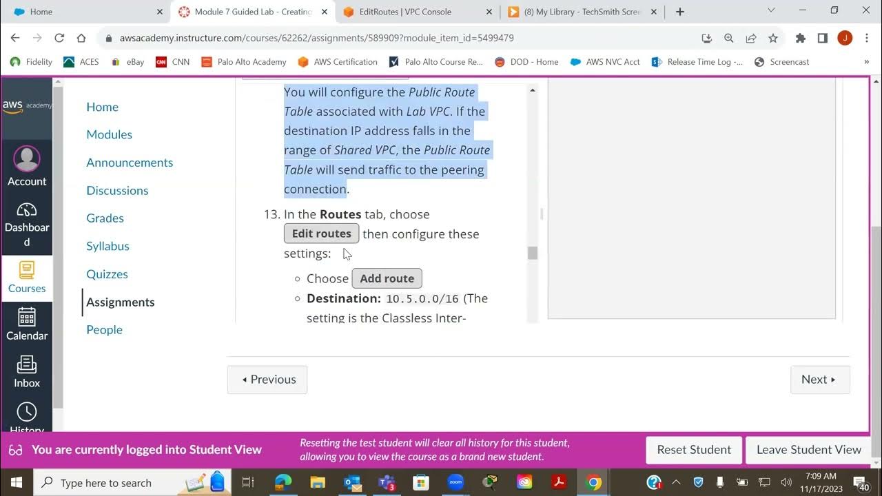 AWS Cloud Architecting Module 7 Guided Lab - Creating a VPC Peering Connection - YouTube