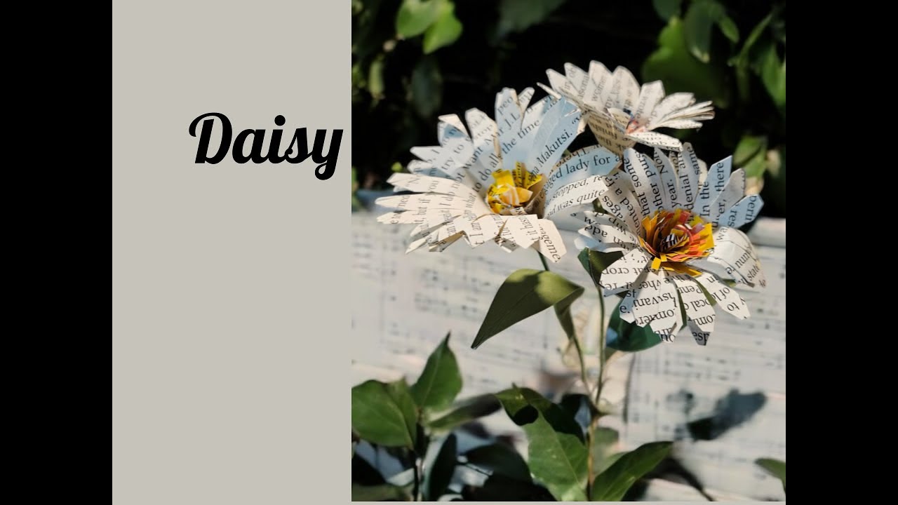 Paper Daisy, Upcycled from book pages, Paper Flower - YouTube