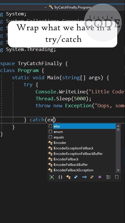 Try, Catch and Finally In C# - How to stop your apps from crashing ...