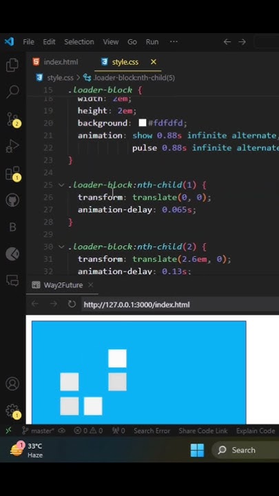 9 Square Loader Javascript Htmlcsswebsite Htmlcss Htmltutorial Csstutorial Mernstack