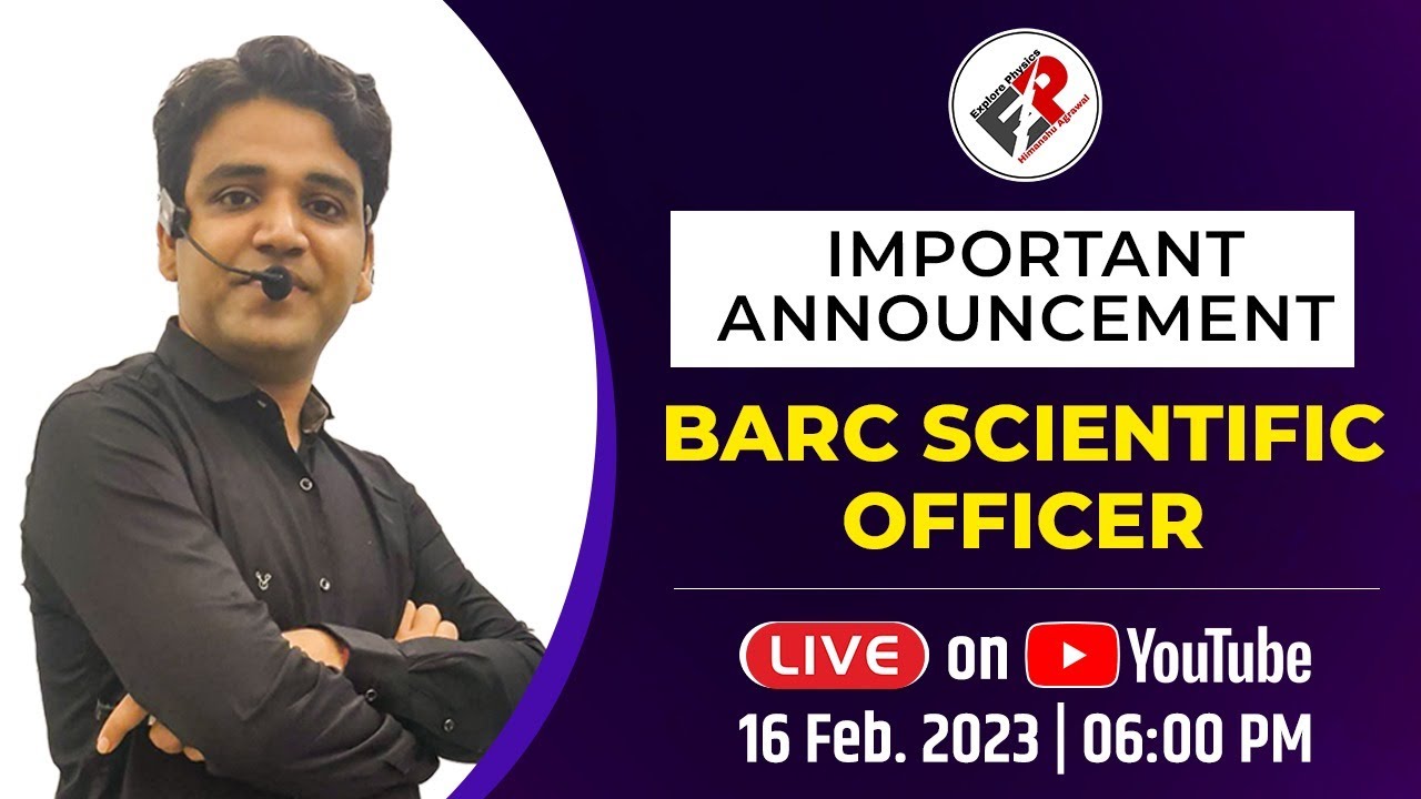 BARC(OCES/DGFS-2023) (Scientific Officer) I Important Announcement I ...
