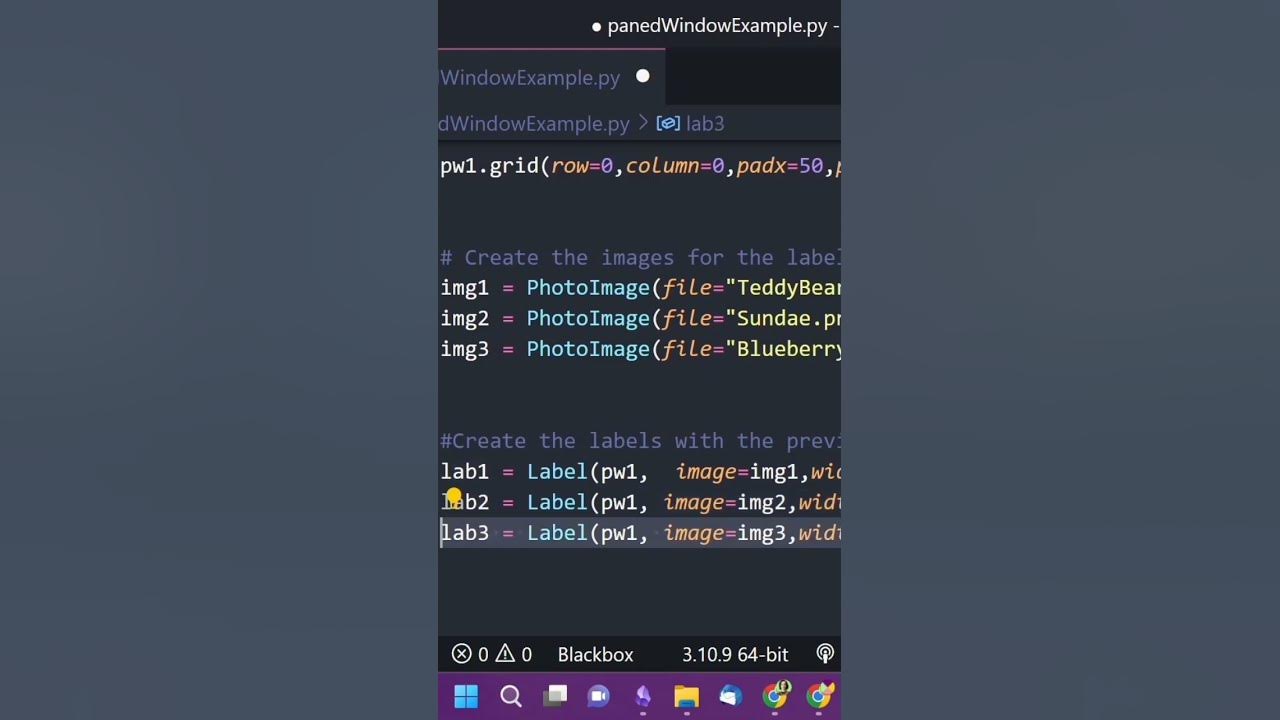Resizable Images With Panedwindow Python Tkinter Shorts Youtube