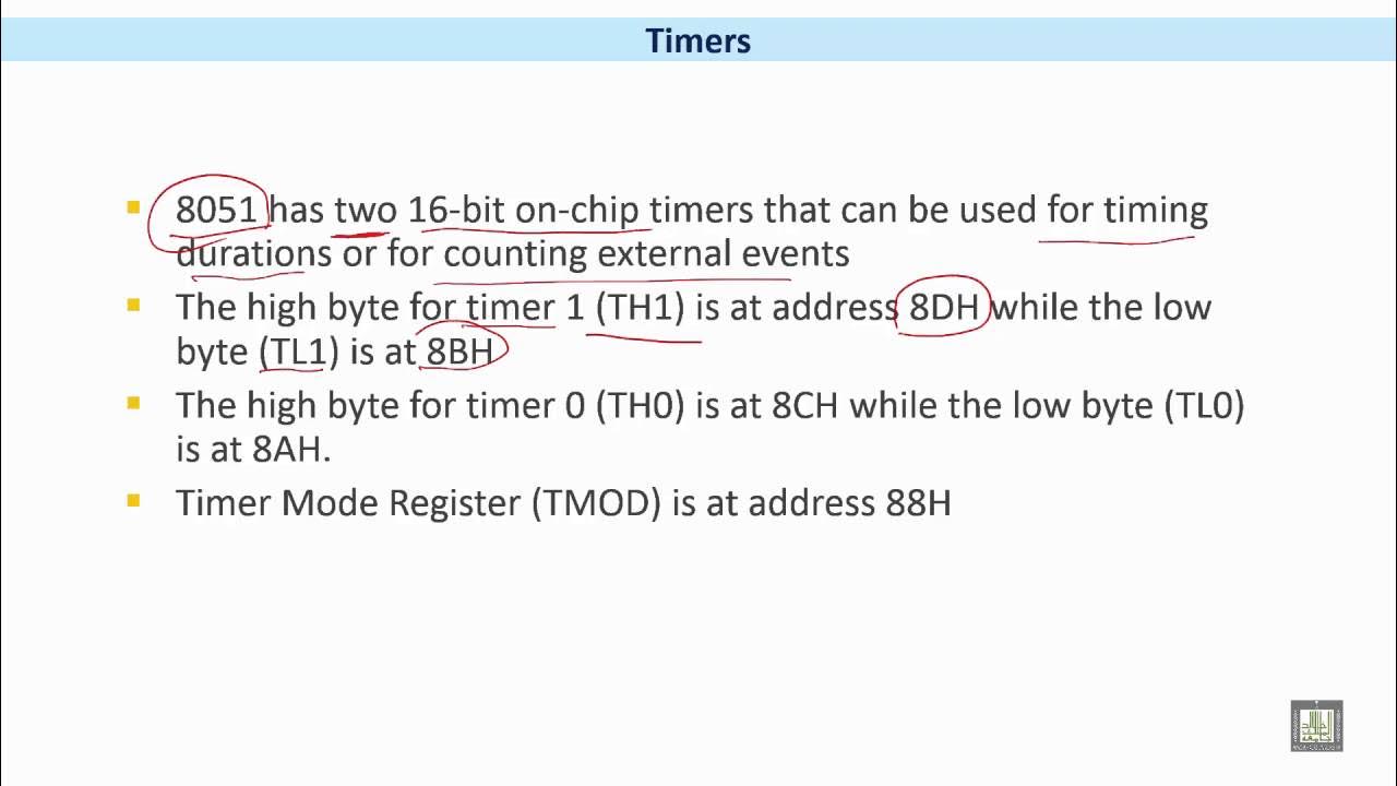 Microprocessor Based Systems C7 L9 Timers Youtube