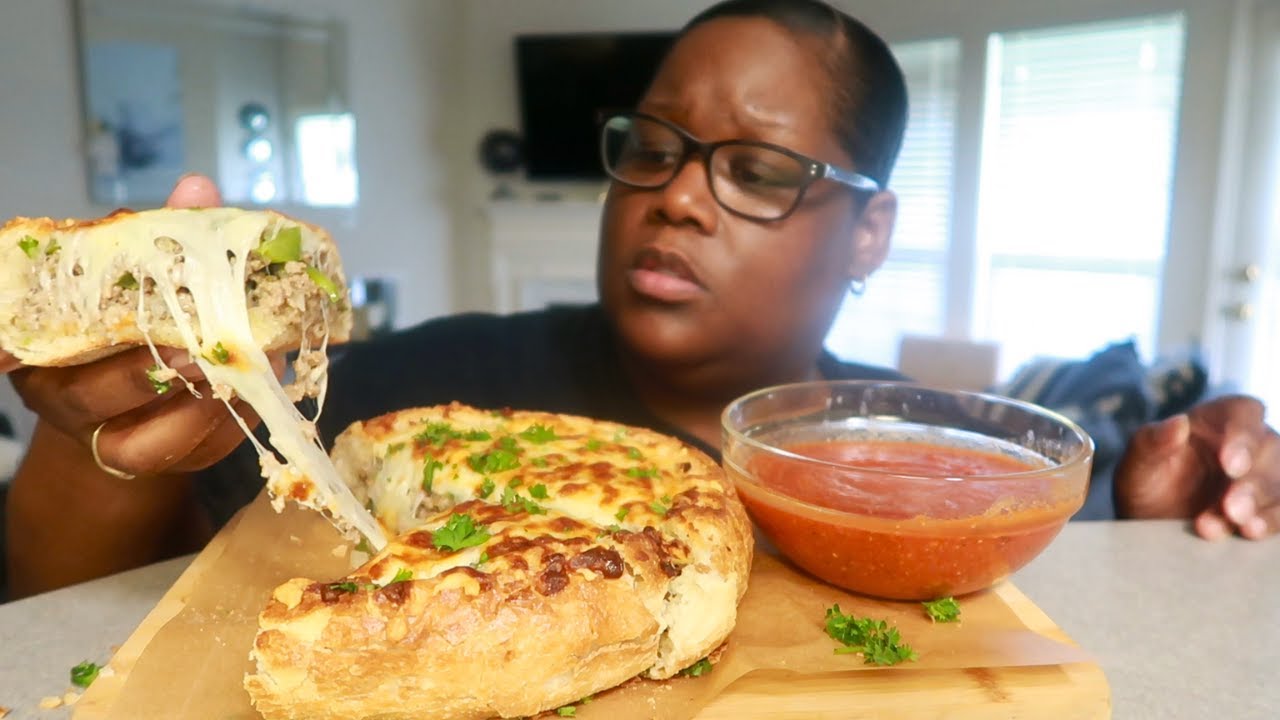 Cheesy Meatball Stuffed Bread Bowl - YouTube