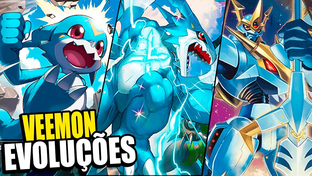 TODAS AS DIGIEVOLUÇÕES DE VEEMON - YouTube