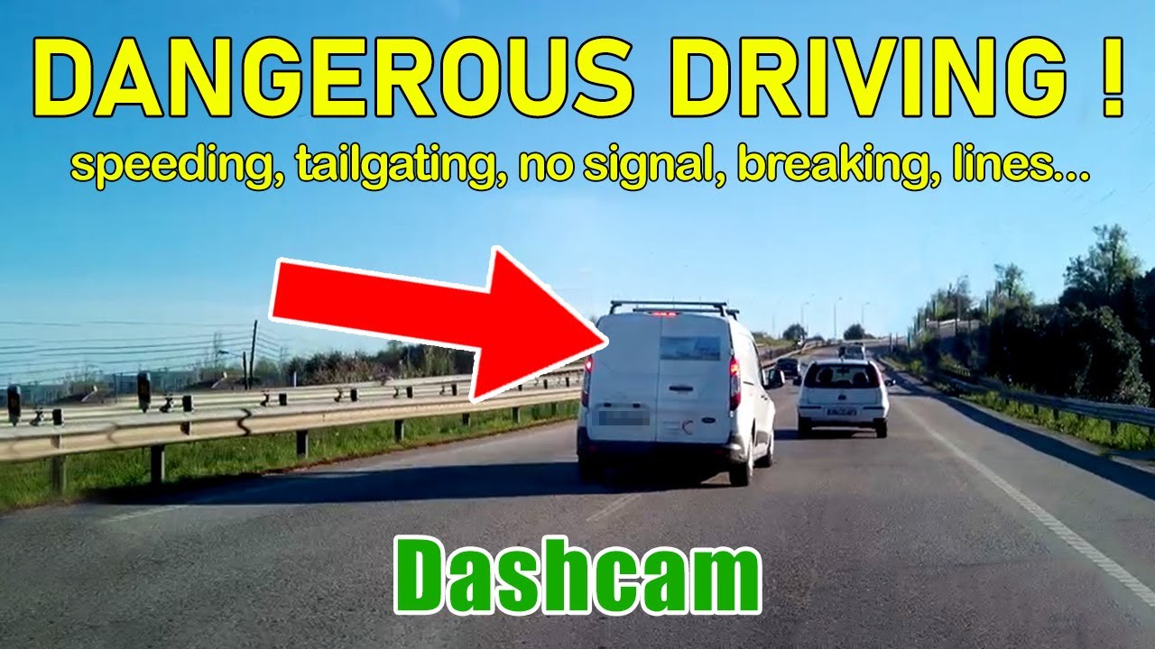 Dangerous driving by one driver: speeding, tailgating, brake check... 🚗 ...