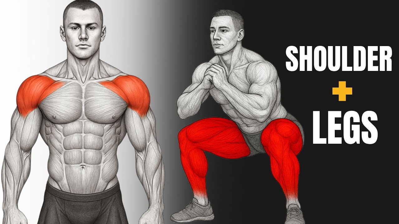 Build Boulder Shoulders & Strong Legs with Dumbbells - YouTube