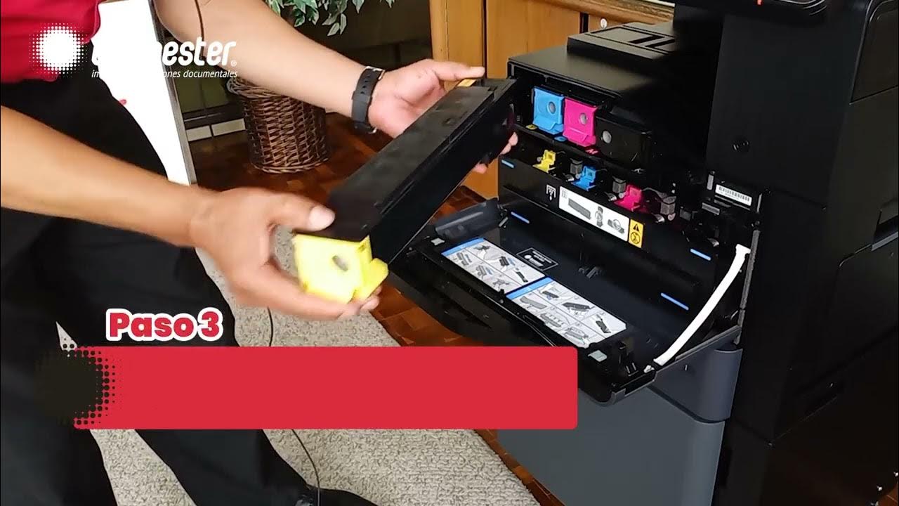 Cómo cambiar el tóner de una multifuncional Kyocera TASKalfa 307ci | Burmester Te Ayuda - YouTube