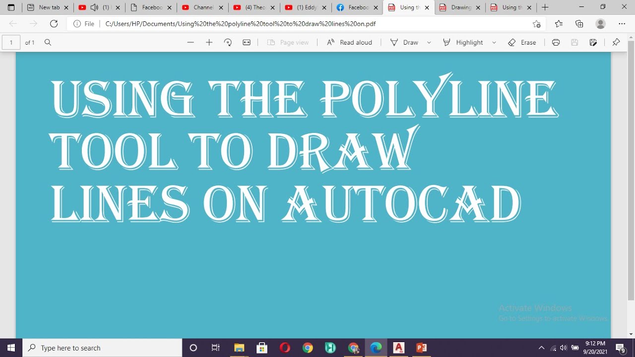 Drawing Lines with the Polyline Tools on On AutoCAD: Lesson 7 - YouTube