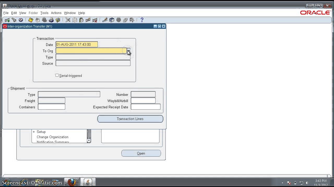 ORACLE: Inter-Organization Transfer- Inventory - YouTube