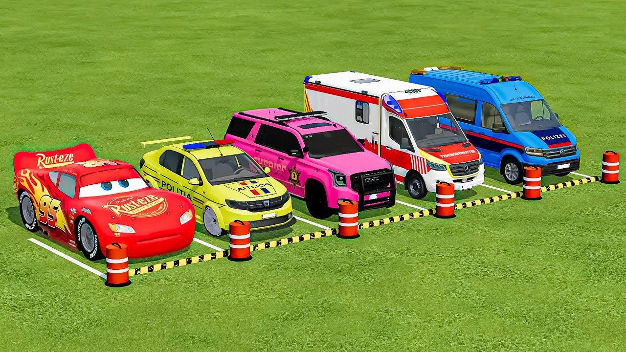 TRANSPORTING ALL POLICE CARS & AMBULANCE EMERGENCY VEHICLES WITH TRUCKS ...