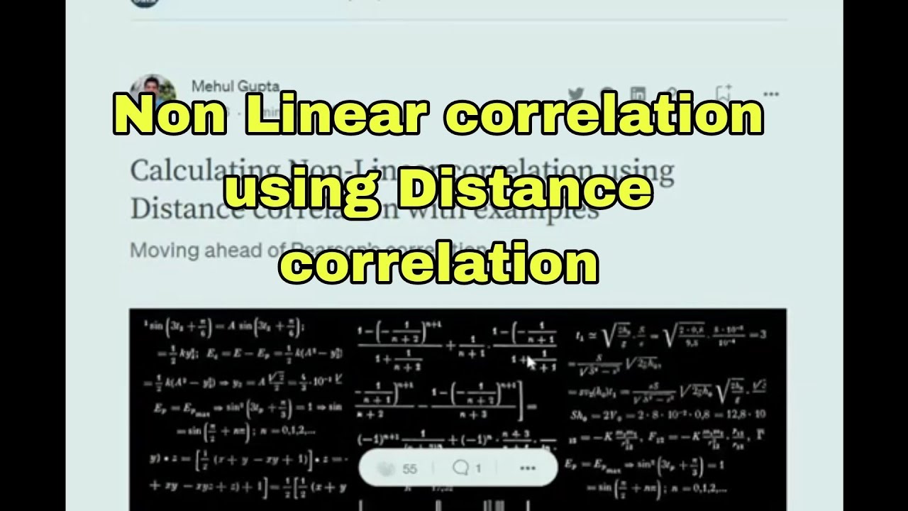 Calculating Non Linear Correlation Using Distance Correlation Explained Youtube