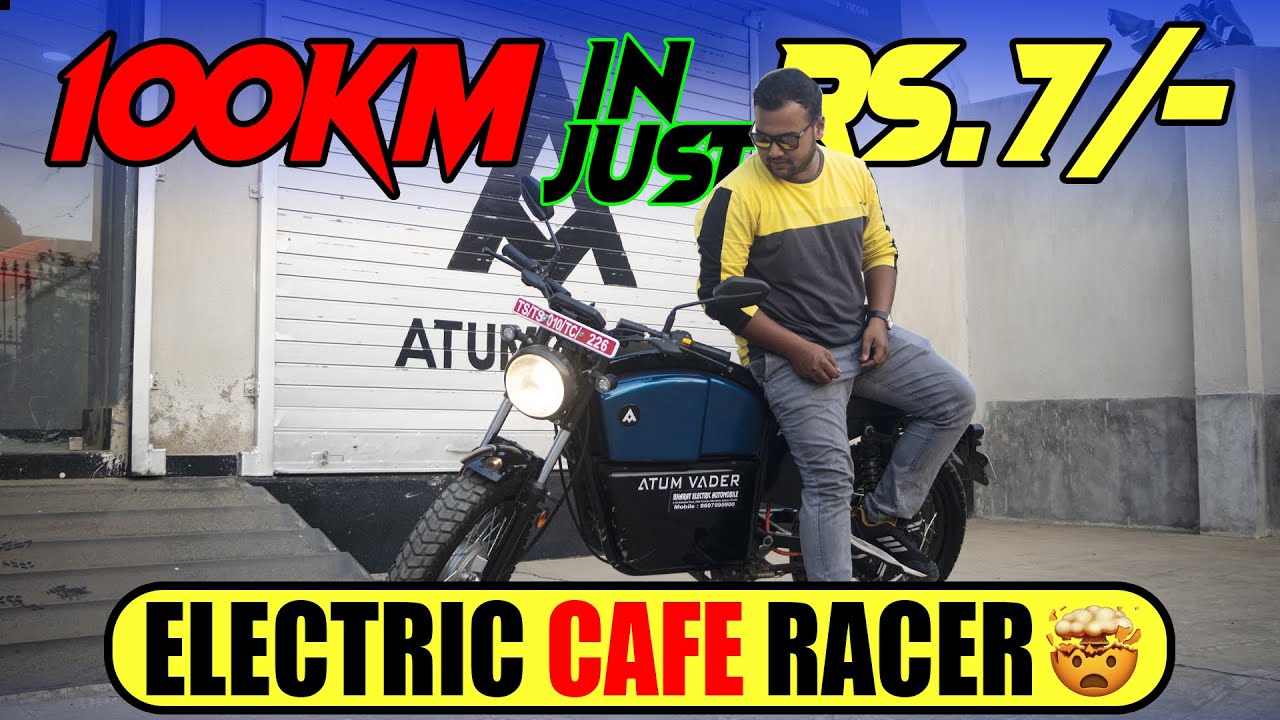 Atum Vader Electric Bike review ⚡ India's firts Electric Cafe Racer 💥 ...