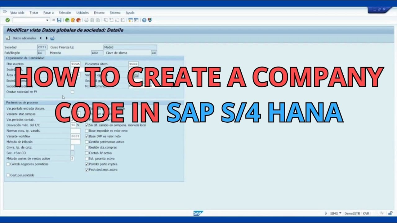 HOW TO CREATE A COMPANY CODE IN SAP S/4 HANA 2025 - YouTube