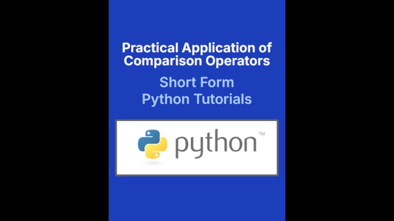 Python Comparison Operators Tutorial | List Comprehension Examples for Beginners - YouTube