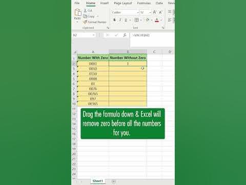 Remove Zero Before A Number in Excel - Excel Tip #43 - #shorts - YouTube