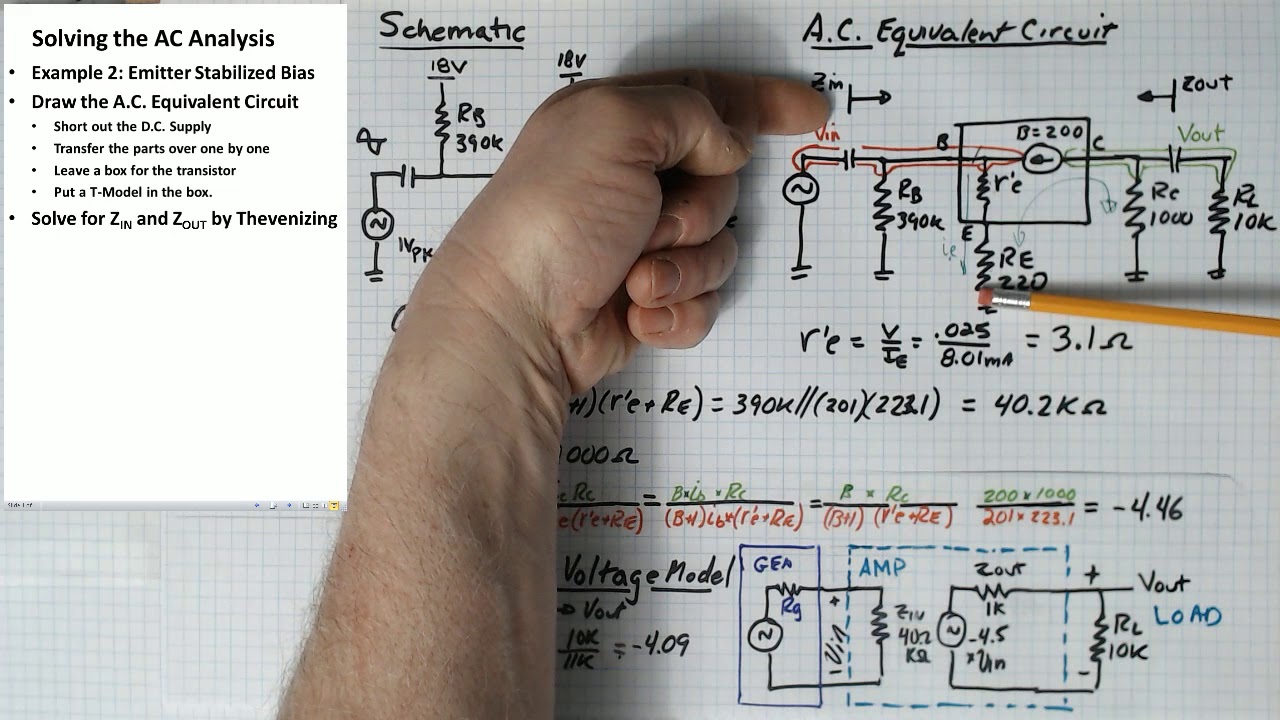 AC Analysis Example Emitter Stabilized Bias - YouTube