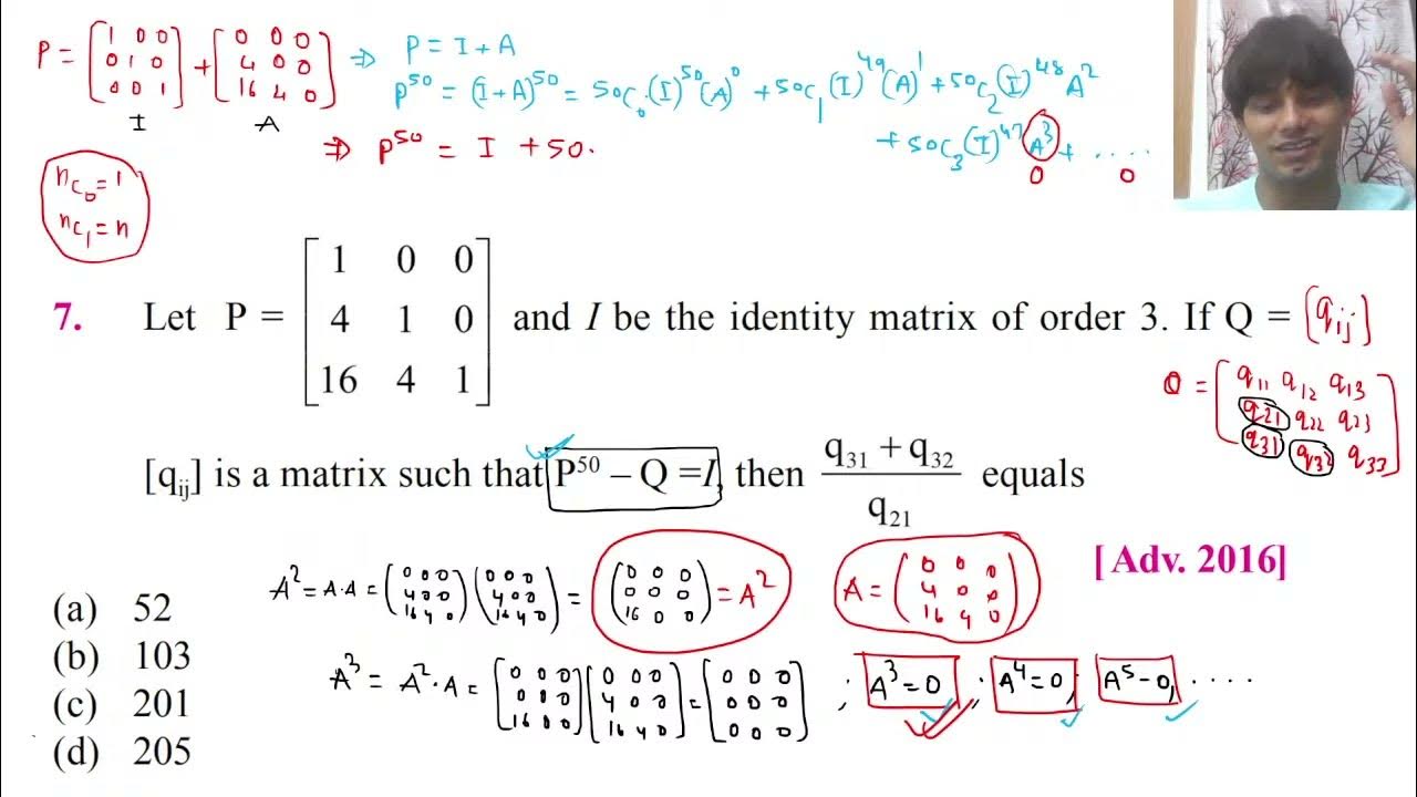 IIT -JEE Advance (2016,2017,2018) MATRIX & DETERMINANT Question . IIT JEE PYQ 2013 to 2024 ...