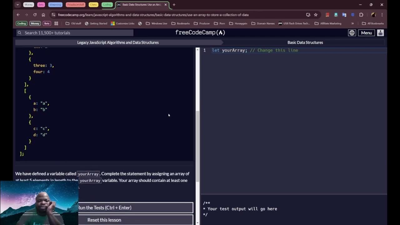 Use an Array to Store a Collection of Data[freeCodeCamp] - YouTube