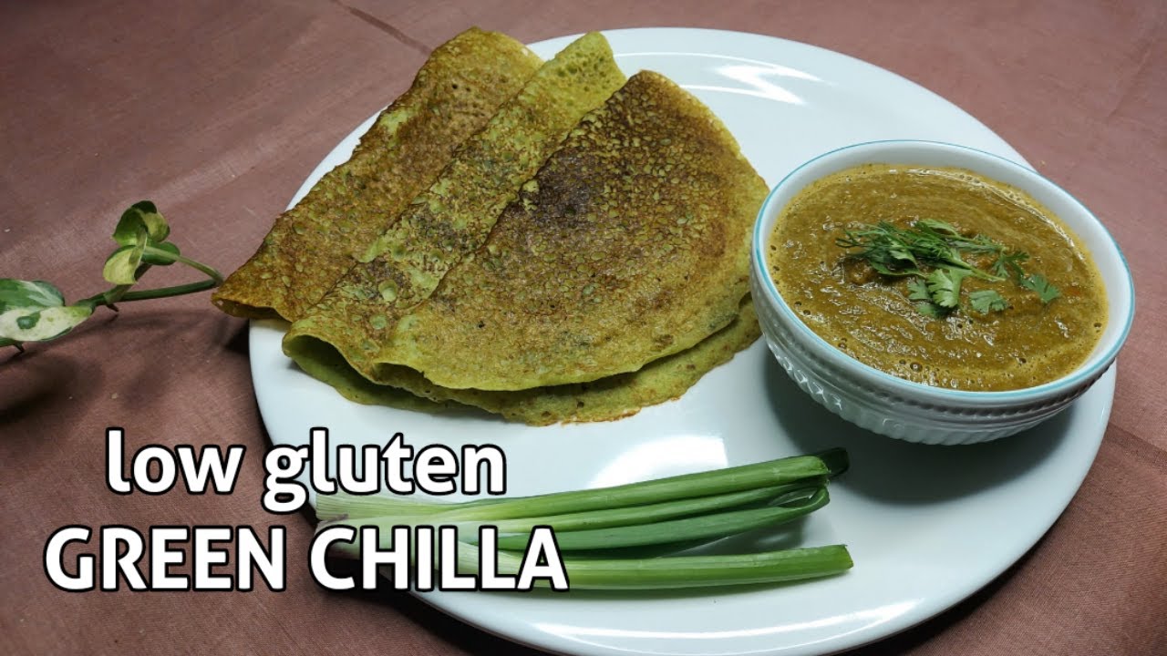 low gluten green chilla | spring onion chilla | healthy breakfast ...