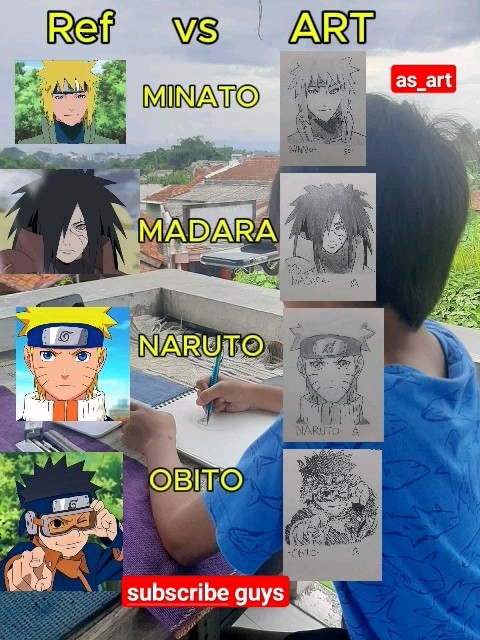 Drawing Naruto,obito,madara & minato (Reference vs art) #art #sketch # ...